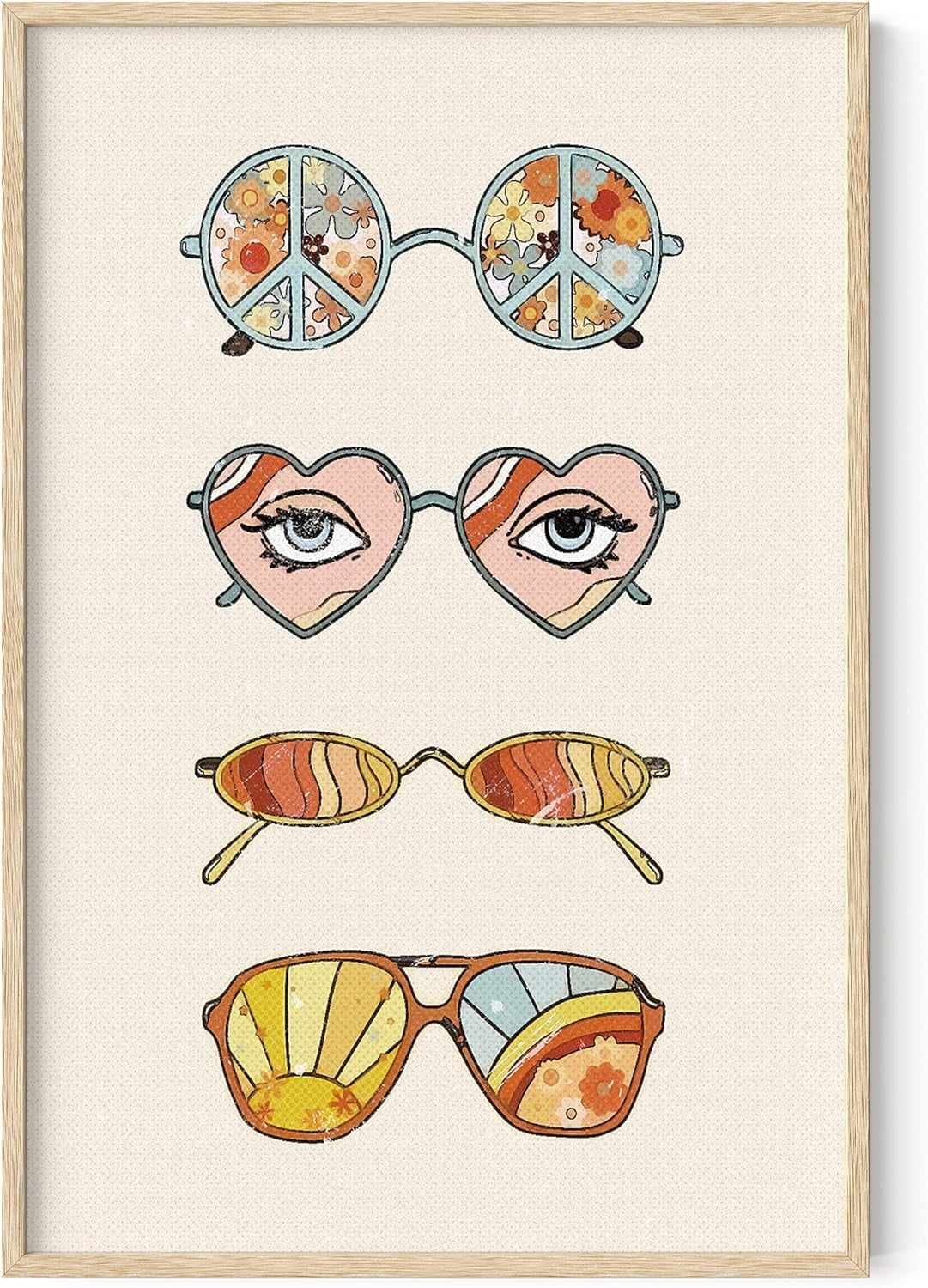 KSIW- Retro Sunglasses Art Posters for Teen Girls RoomIndie Posters ...