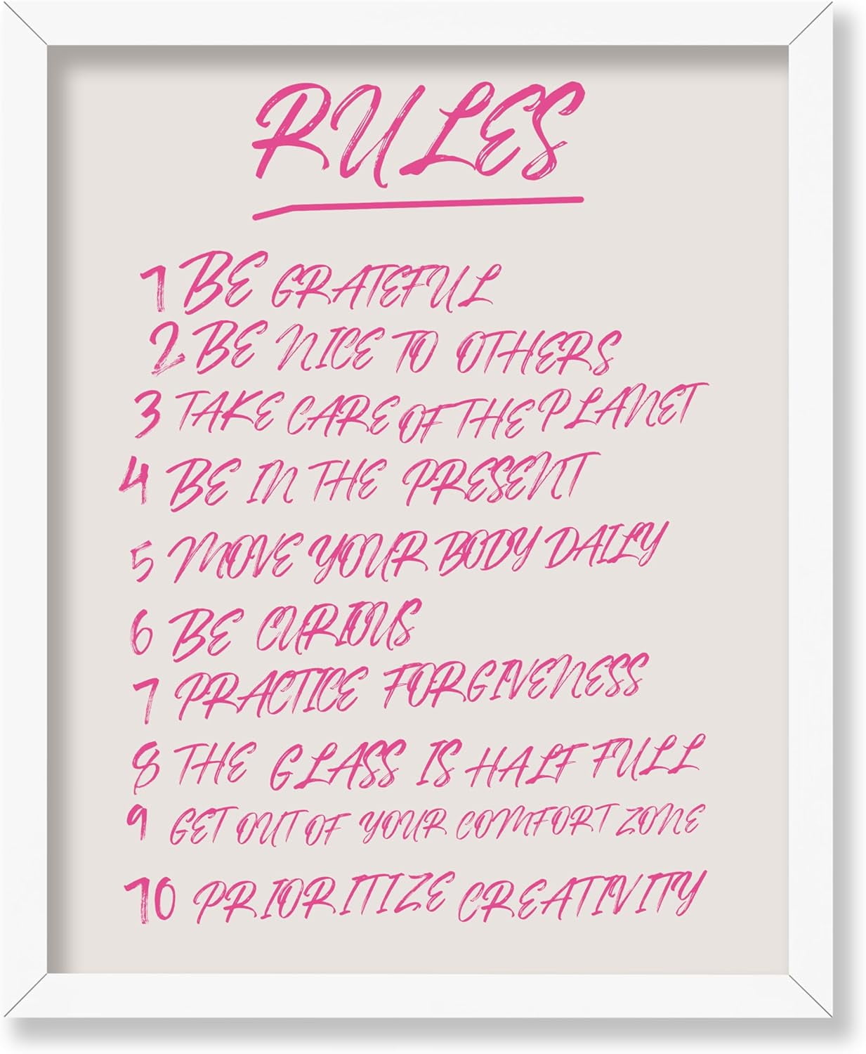 KSIW- Rules Poster - Pink Typography Print - Preppy Art - Pop Art ...