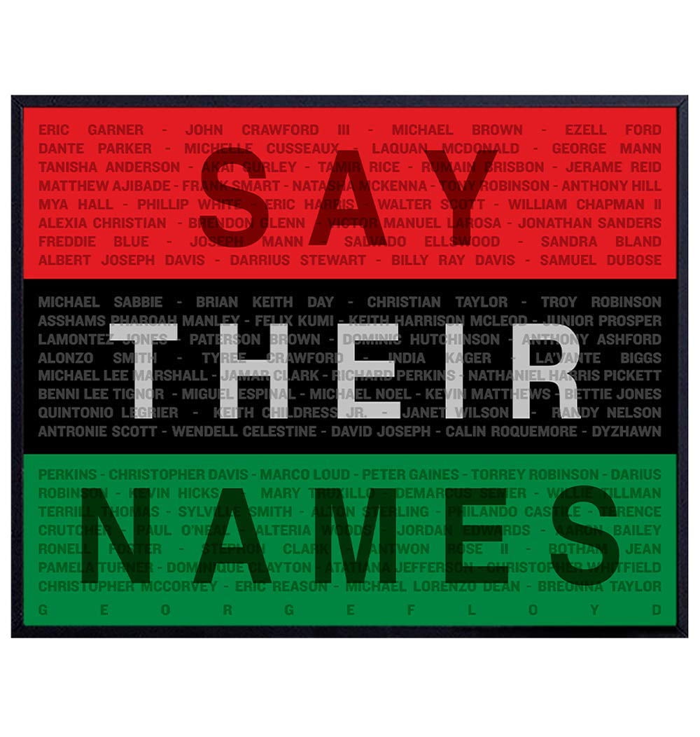 KSIW-Say Their Names Black Lives Matter Memorial Poster - 8x10 African ...