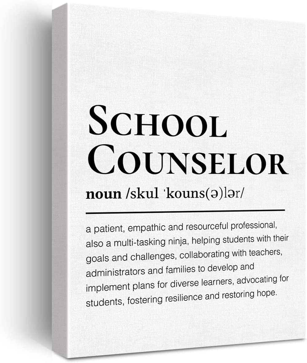 KSIW-School Counselor Canvas Wall Art Gifts Motivational School ...