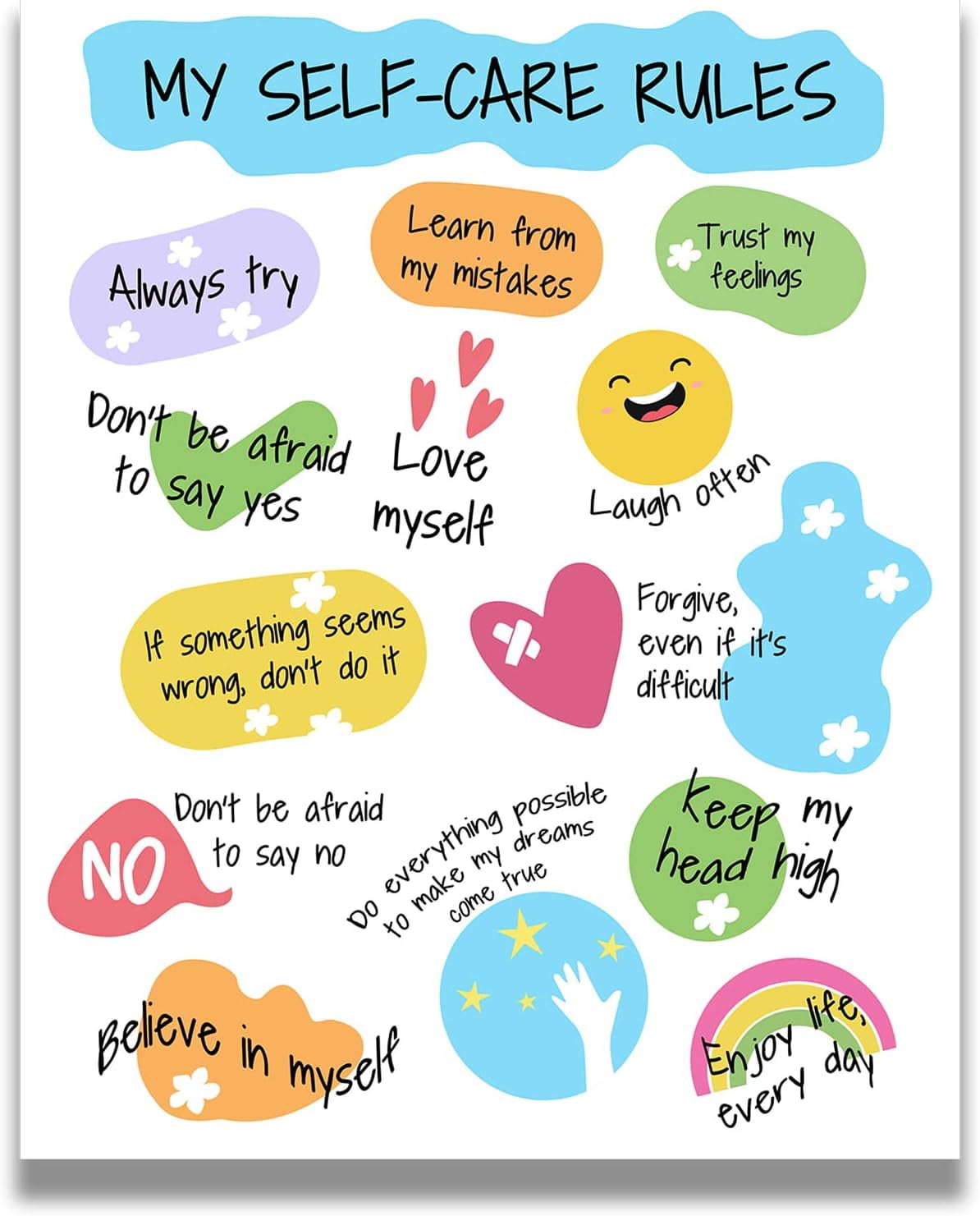 KSIW-Self-Care Positive Quotes Wall Decor - Motivational Quotes for ...