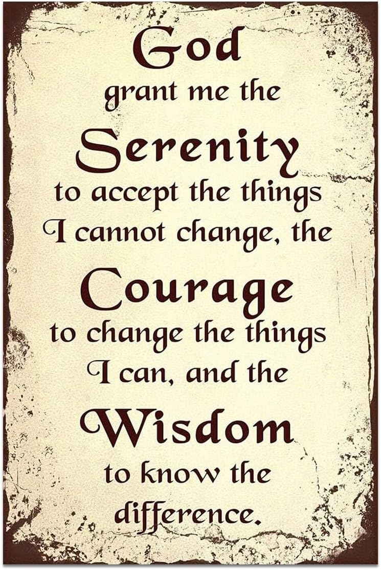 KSIW- Serenity Prayer Motivational Poster Vintage Bar Pub Prints Wall ...