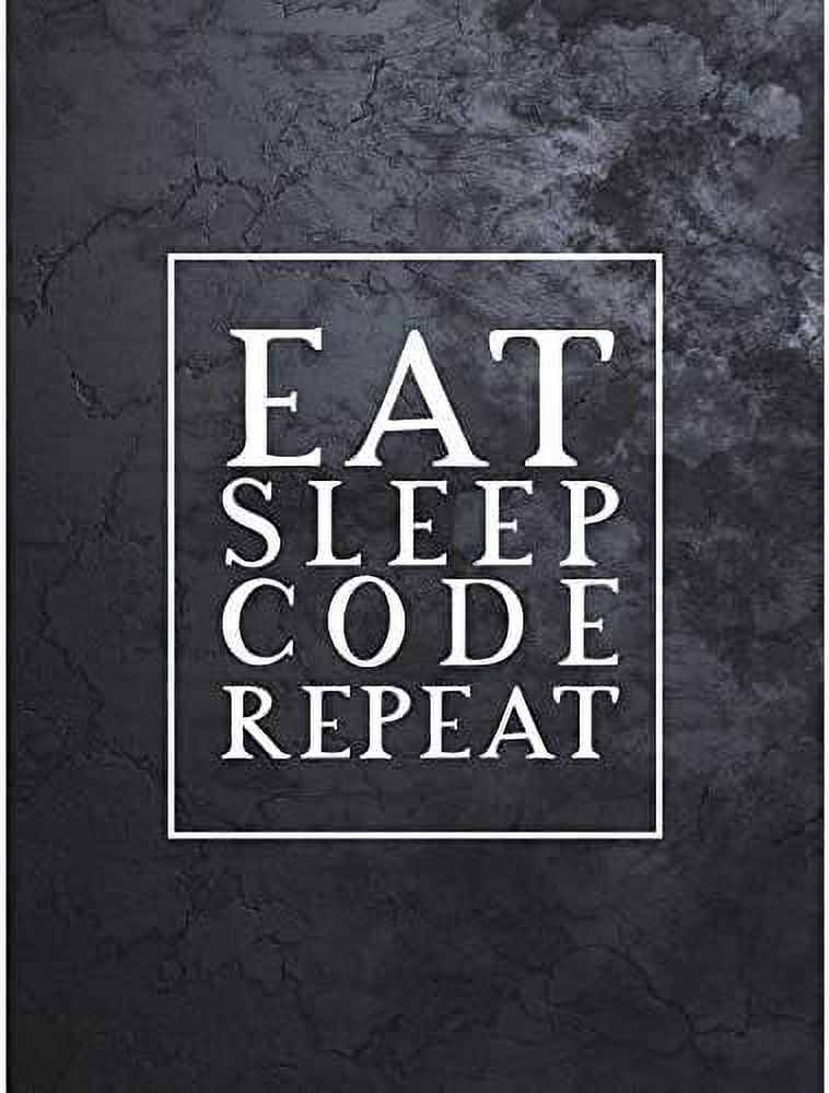 KSIW-Slate Quote Eat Sleep Code Repeat Art Print Canvas Premium Wall Decor Poster Mural ...
