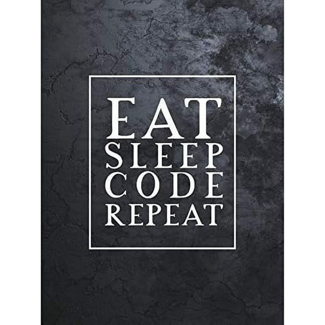KSIW-Slate Quote Eat Sleep Code Repeat Art Print Canvas Premium Wall ...