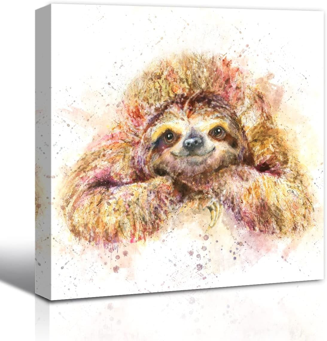 KSIW-Sloth Wall Decor for Kids Room, Watercolor Sloth Canvas Prints Art ...