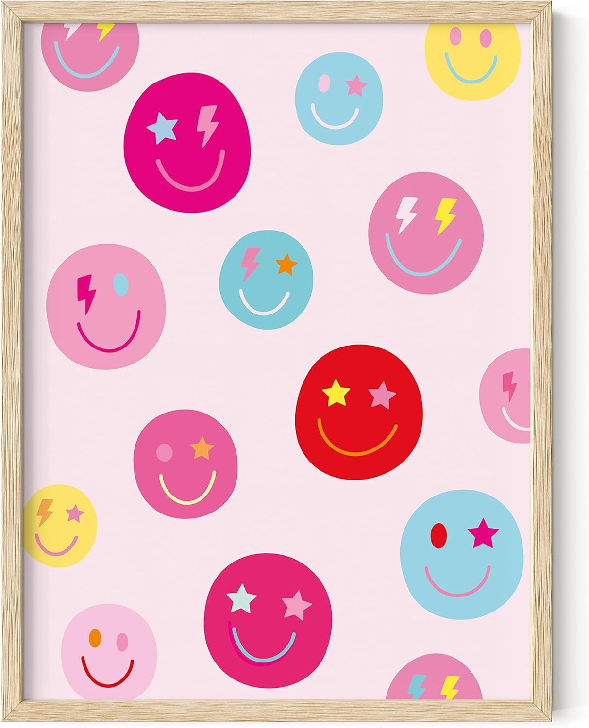 KSIW- Smiley Face PosterPreppy Wall Art Pink Posters For Room Aesthetic ...
