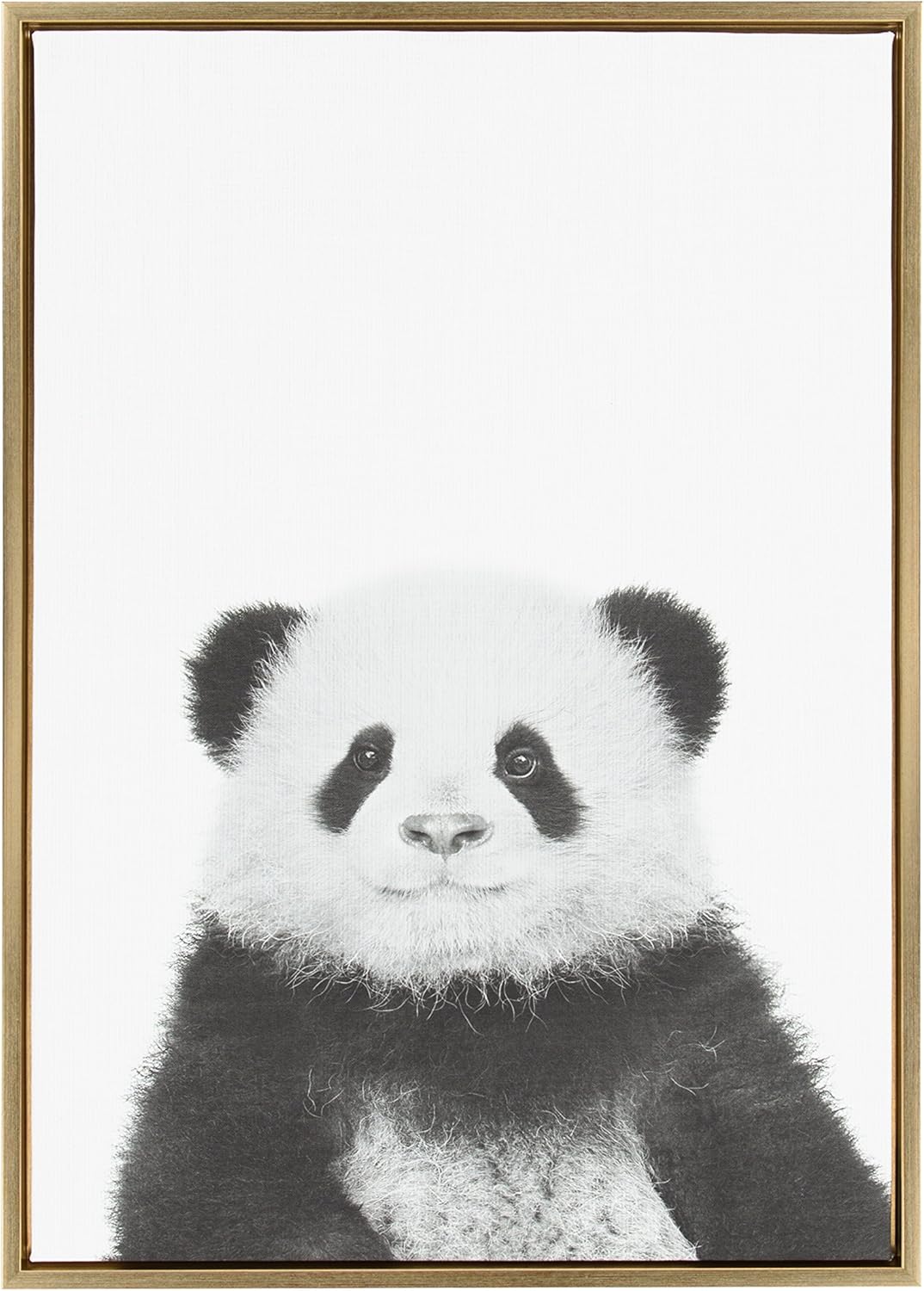 KSIW-Sylvie Panda Animal Print Black and White Portrait Unframed Canvas ...