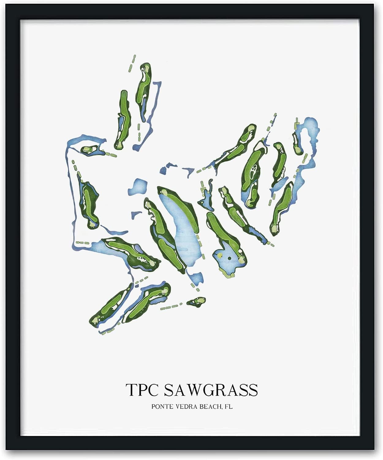 KSIW-TPC Sawgrass Golf Course Map Golf Poster - UNUnframed - Wall Art ...