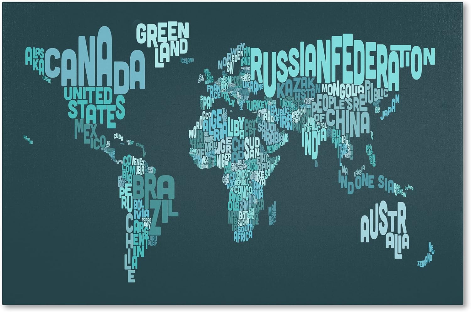 KSIW-Text Map of The World II Artwork by Michael Tompsett, 22 by 32 ...