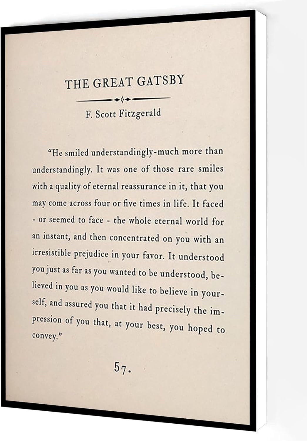 KSIW-The Great Gatsby Canvas Wall Art,Francis Scott Fitzgerald Quote ...