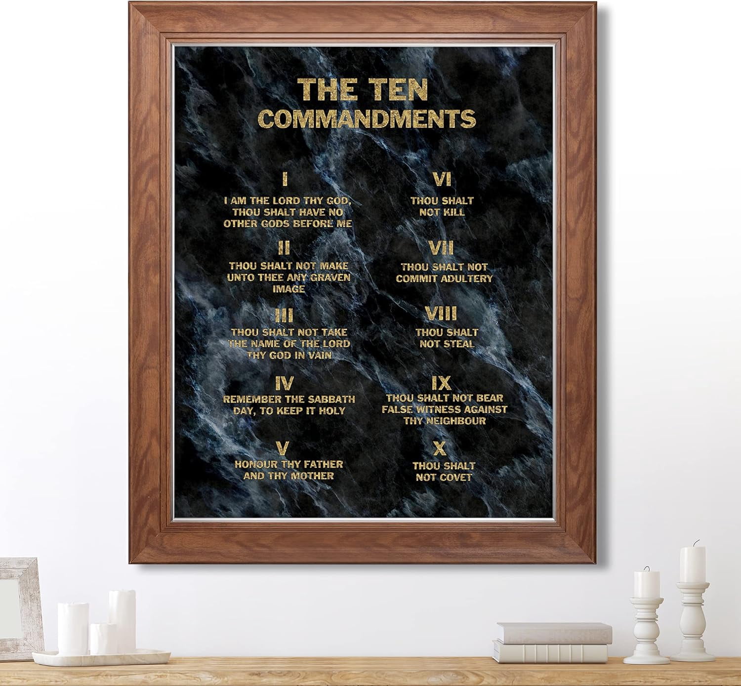 KSIW-The Ten Commandments(Black Texture) Framed Size:35.5x29.5 inches ...