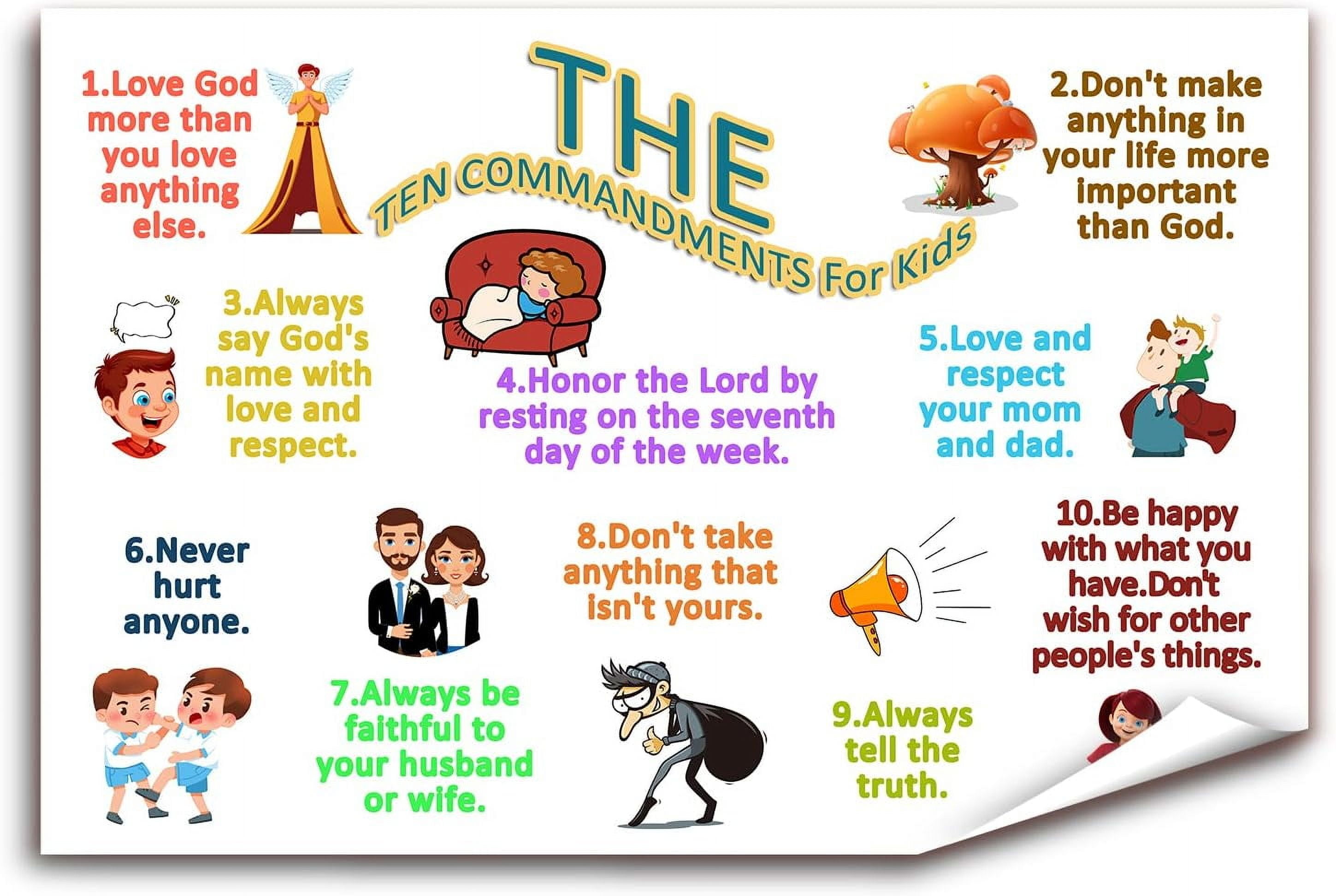 KSIW-The Ten Commandments Coloring Book for Kids Religious scriptures ...