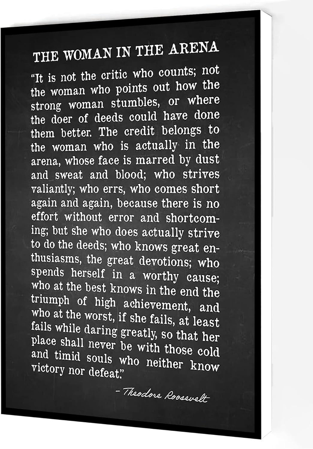 KSIW-The Woman In The Arena Quote Canvas Wall Art,Theodore Roosevelt ...