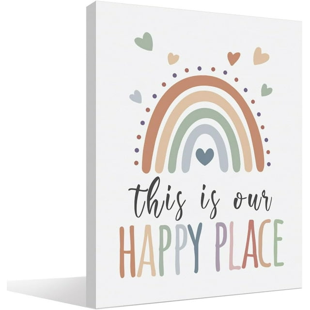 KSIW-This is Our Happy Place Rainbow Wall Art,Classroom Wall Art Prints ...