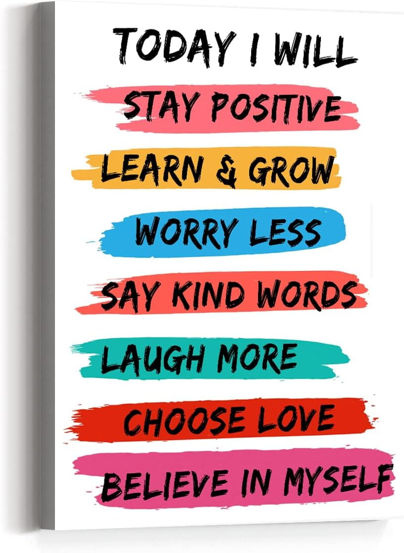 KSIW-Today I Will Wall Art,Affirmation Wall Decor for Classroom,Kids ...