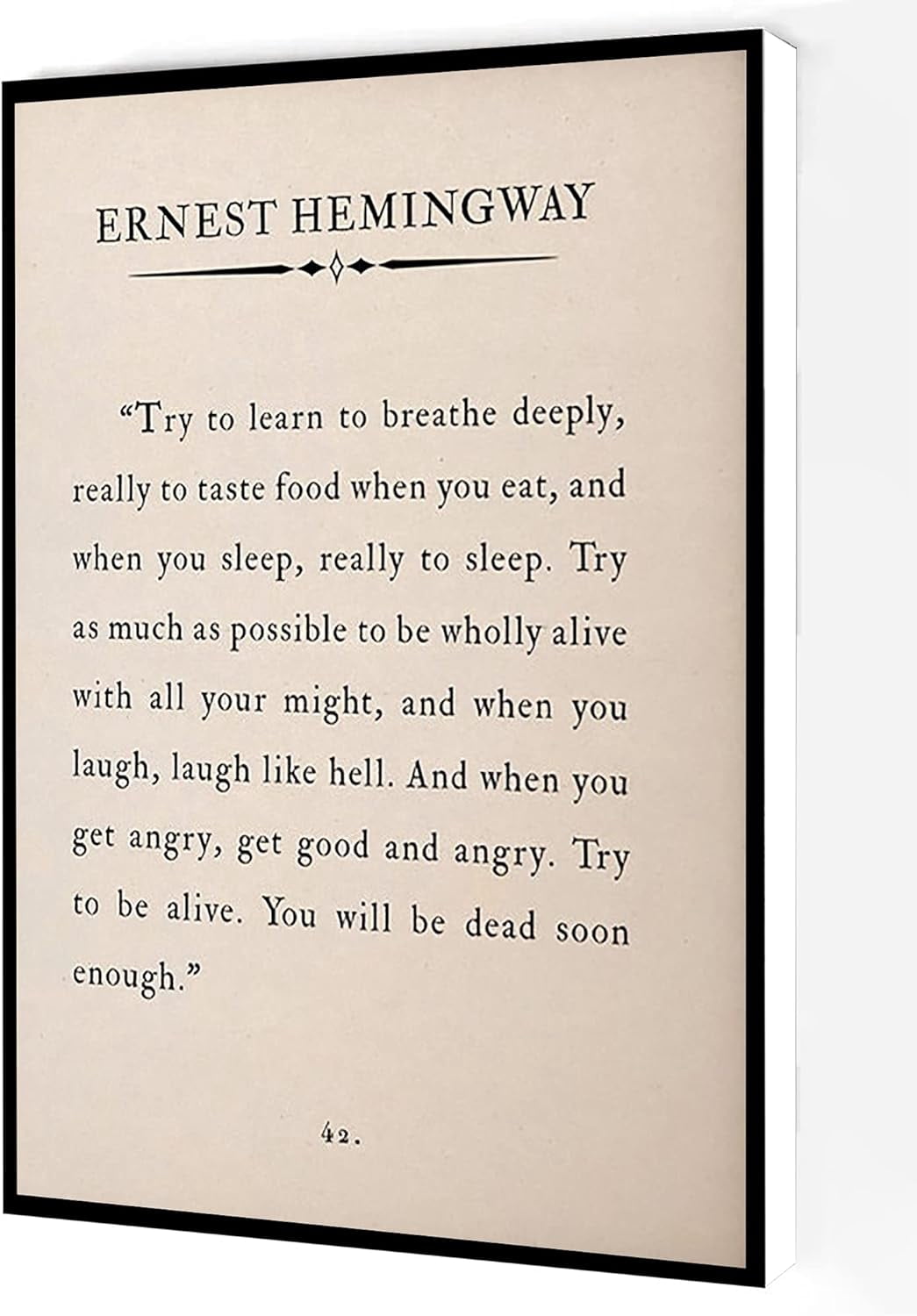 KSIW-Try To Learn To Breathe Canvas Wall Art,Ernest Hemingway Quote ...