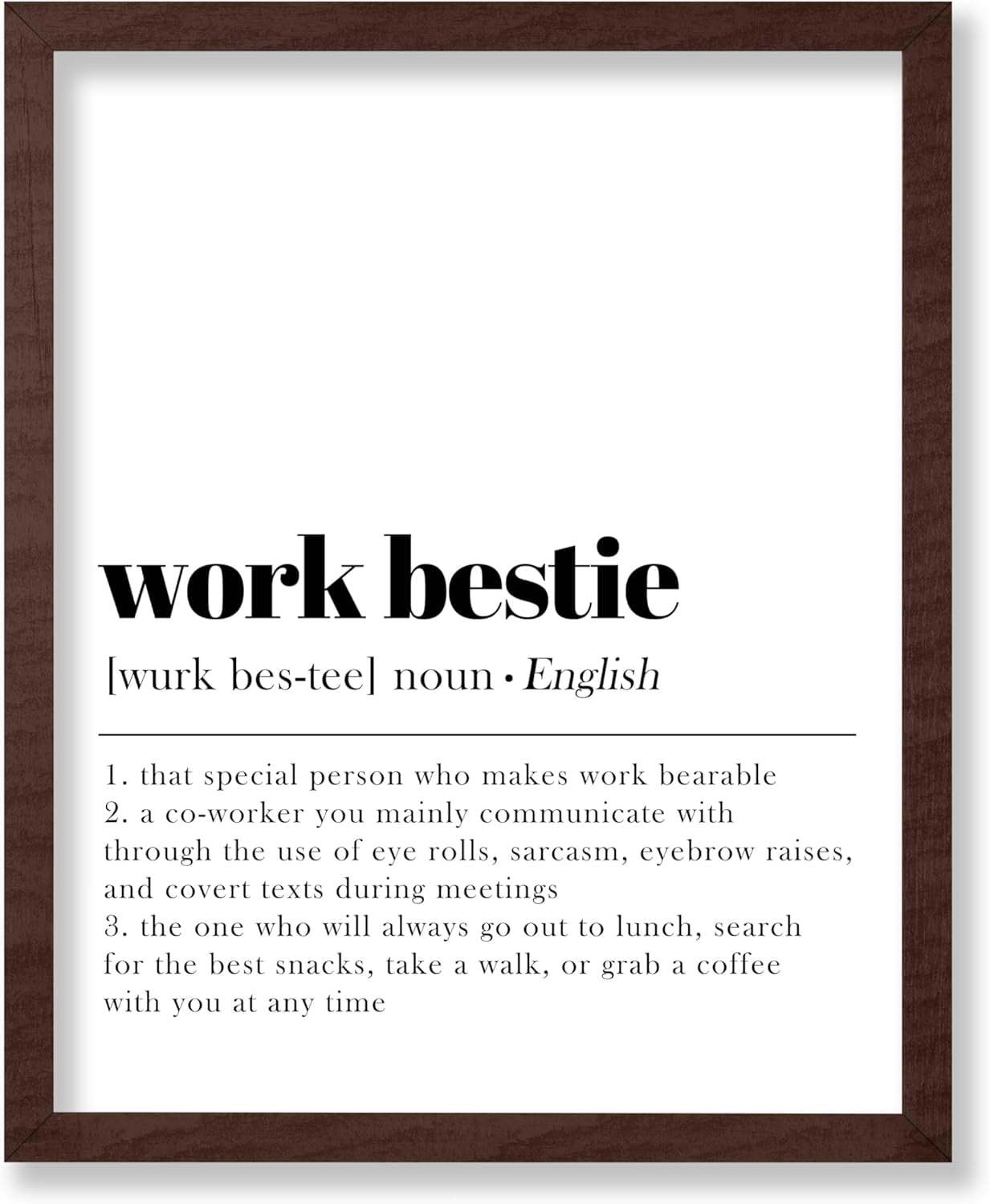 KSIW- Typography Poster - Dictionary Print - Work Bestie Definition ...