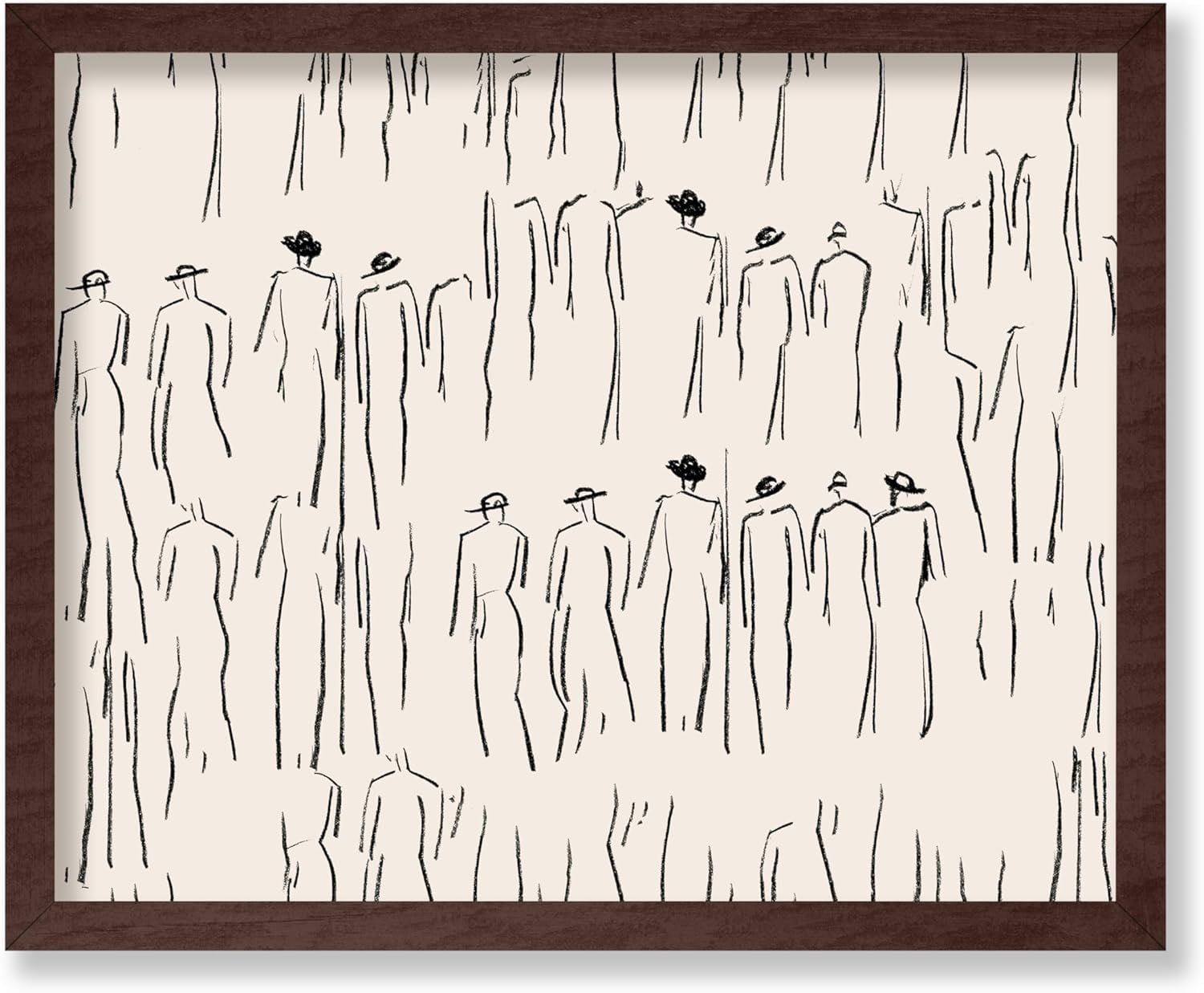 KSIW- Vintage Figures Drawing Poster - Retro Line Print - Abstract Art ...