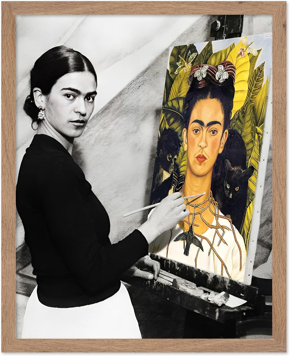 KSIW-Vintage Frida Poster - Retro Self Portrait Print - Photography Art ...