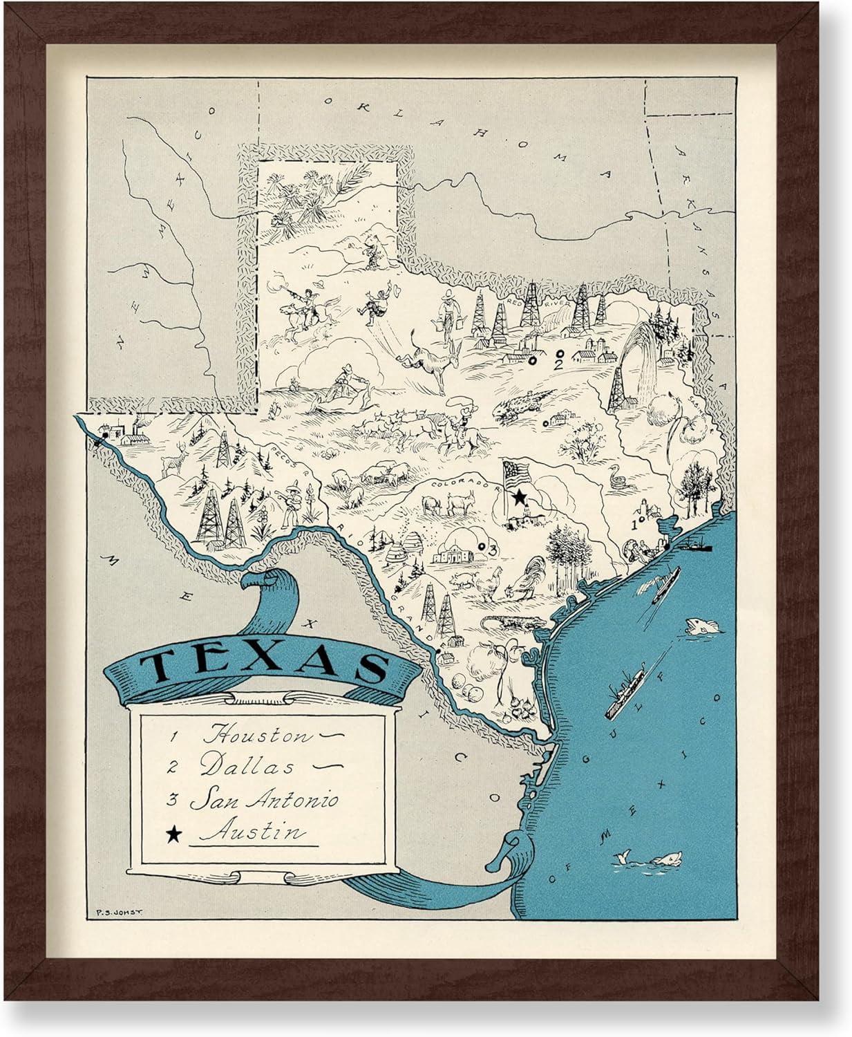 KSIW- Vintage Poster - Retro Texas Print - Texas State Art - Gift for ...
