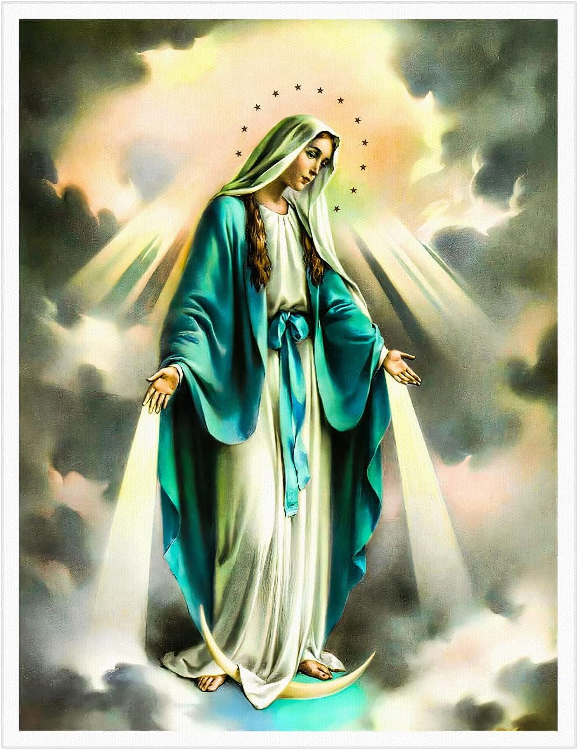 KSIW-Vintage Poster Virgin Mary Poster Religious Art Canvas Painting ...