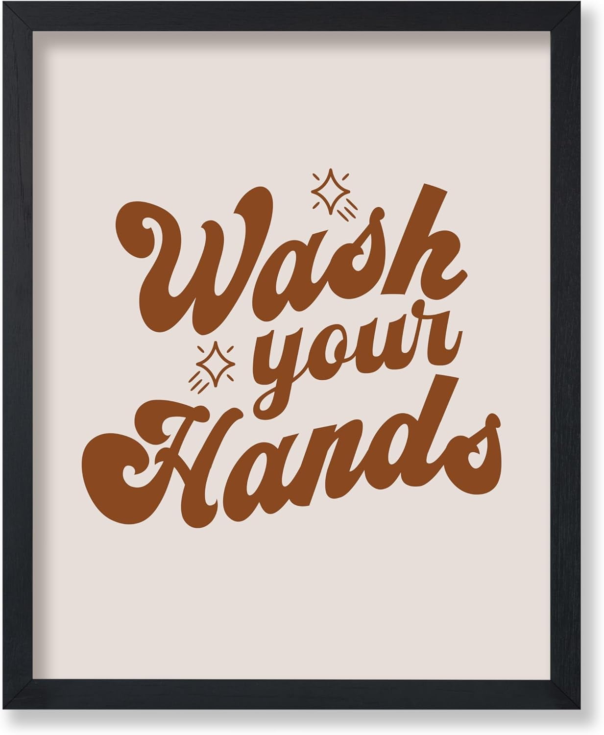 KSIW- Wash Your Hands Poster - Brown Typography Print - Trendy Art ...