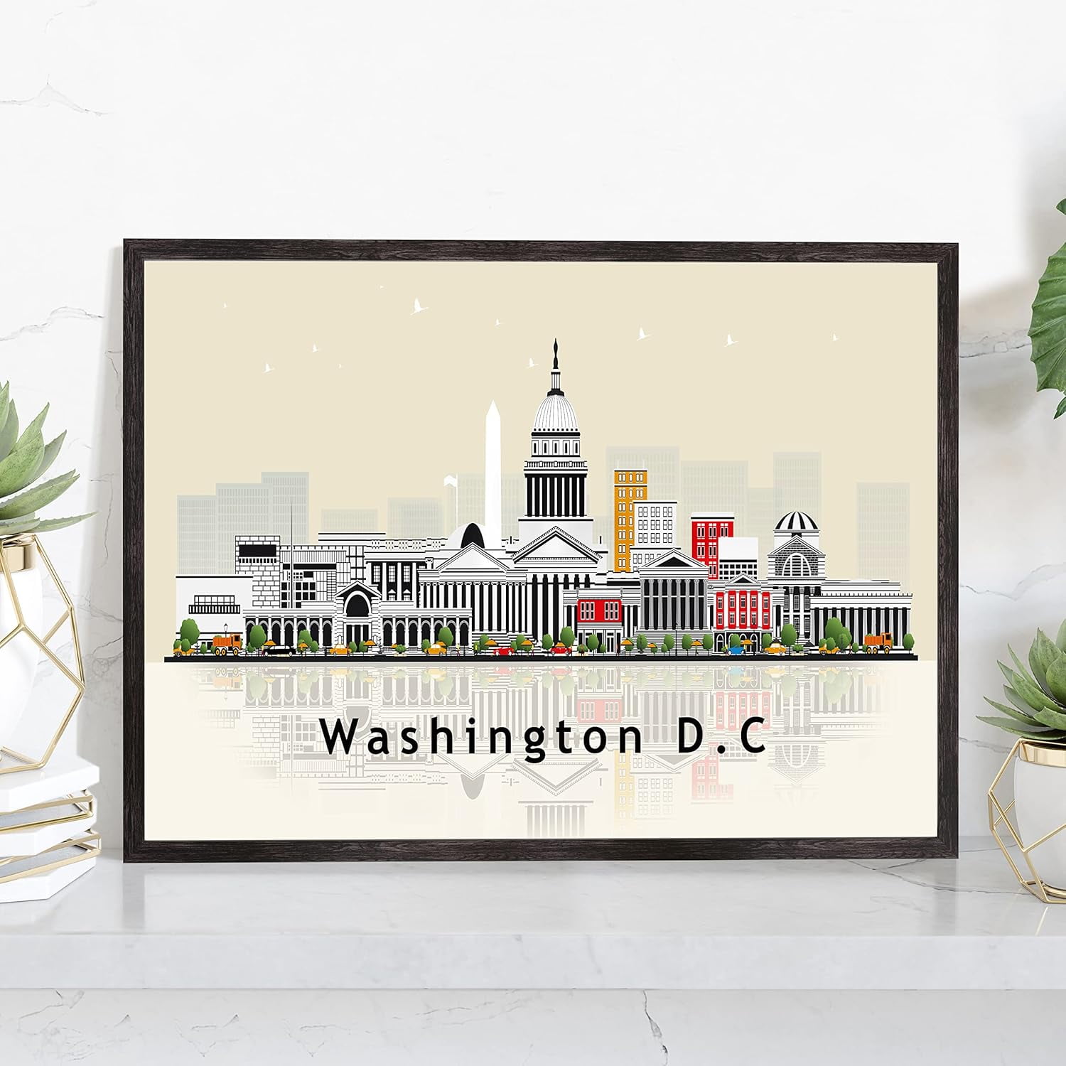 KSIW- Washington D.C. Poster, Washington D.C. Illustration Skyline City ...