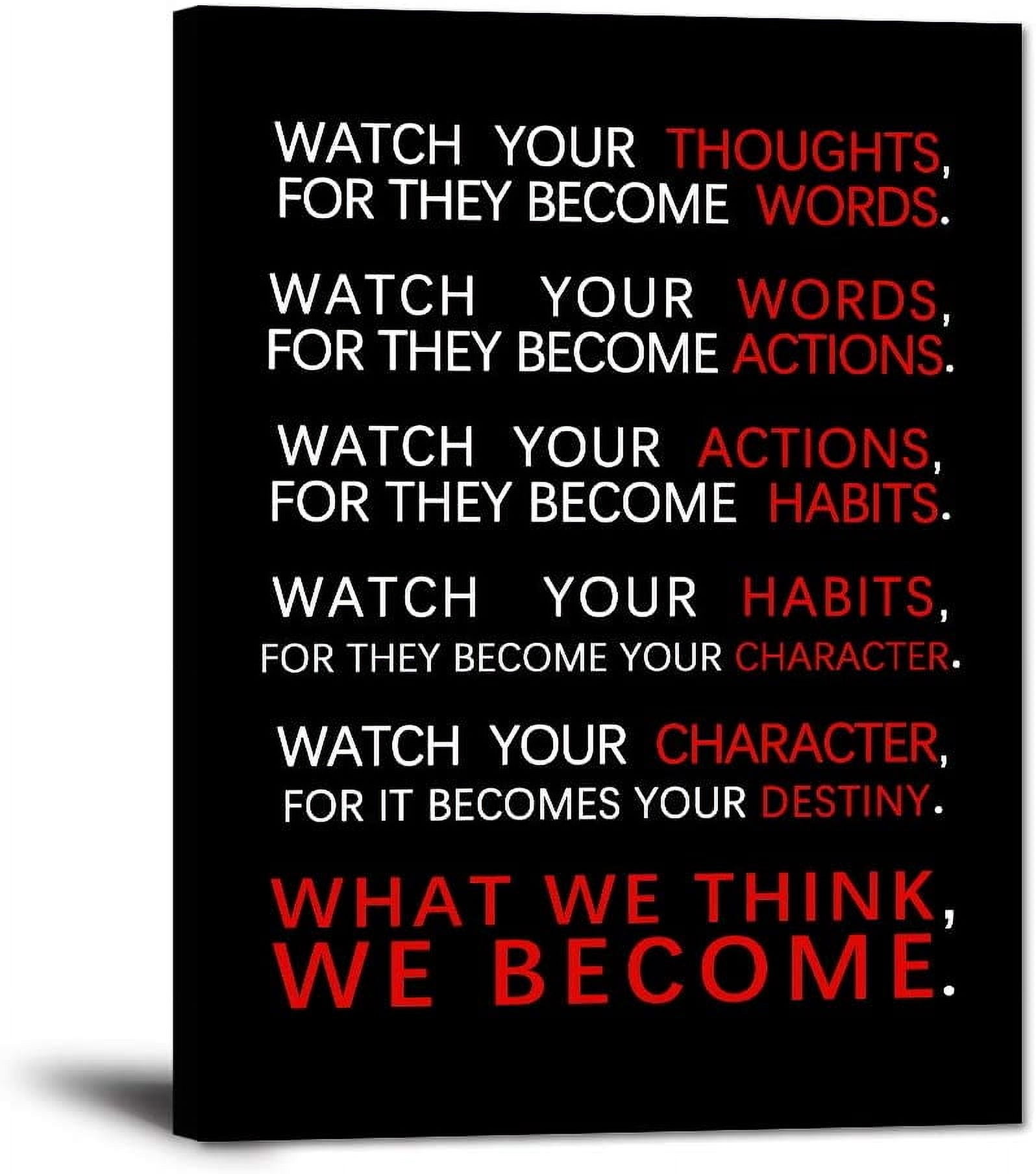 KSIW-Watch Your Thoughts Office Wall Art Decor Inspirational ...
