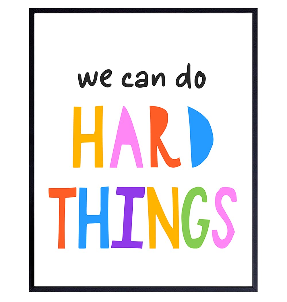 KSIW-We Can Do Hard Things Sign - Kids Room Decor - Girls Bedroom Wall ...