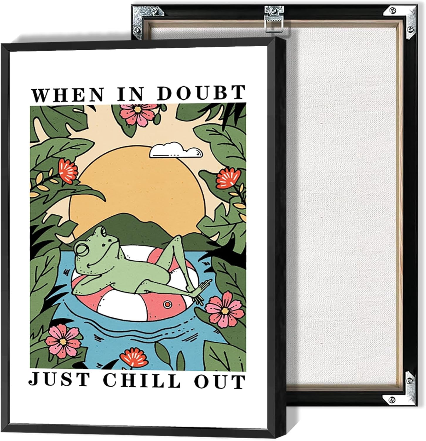 KSIW- When In Doubt Just Chill Out Poster Trendy Funny Frog Wall Art ...