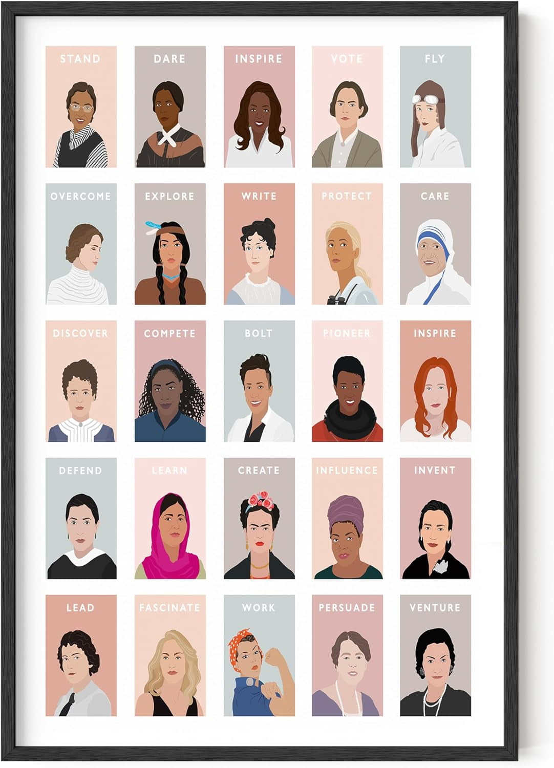 KSIW- Women's History Collage Art Print Individual24"x36" Inspirational ...