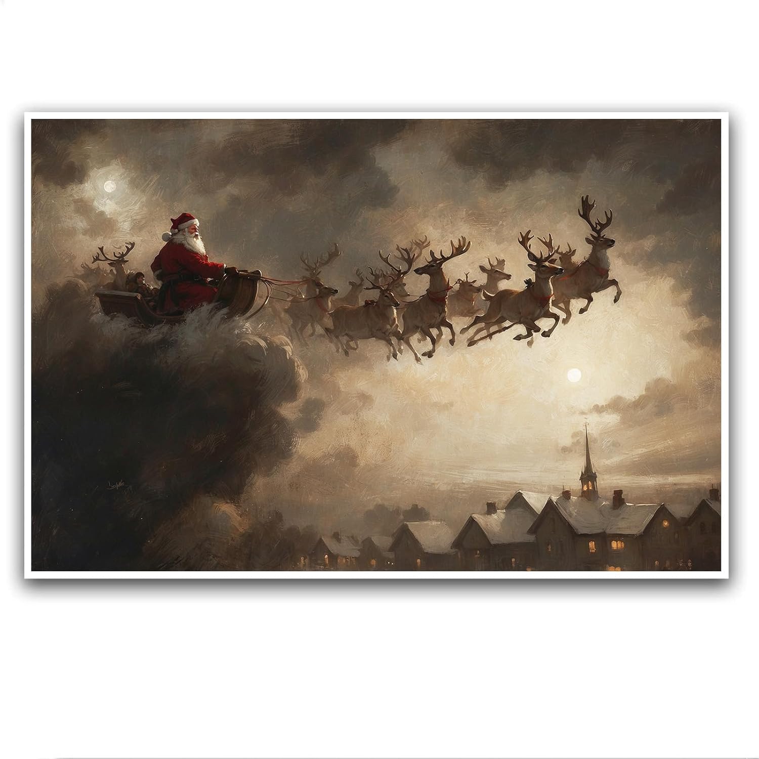 KSIW-vintage posters for room aesthetic Christmas elk canvas wall art ...