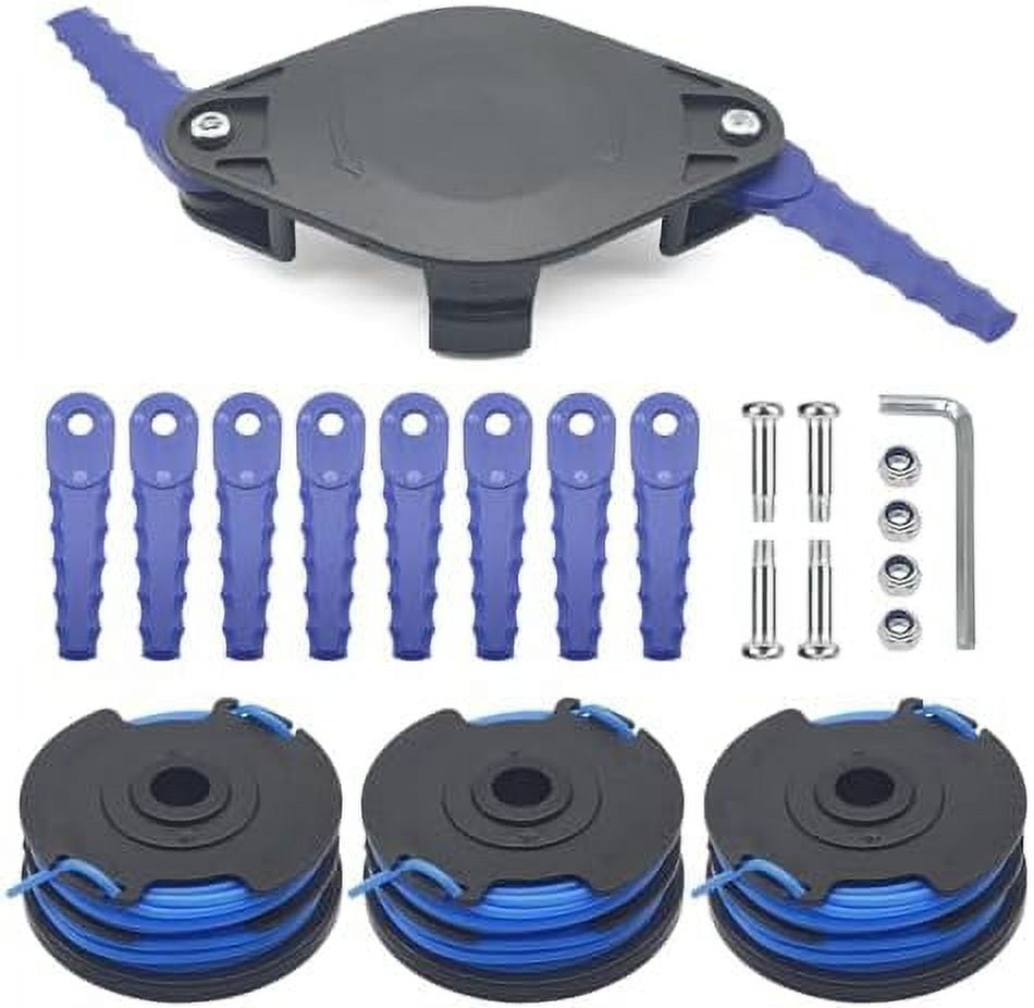 KST120X Trimmer Blade and 20ft 0.065" Spool Kit Fit for Kobalt KST120X ...