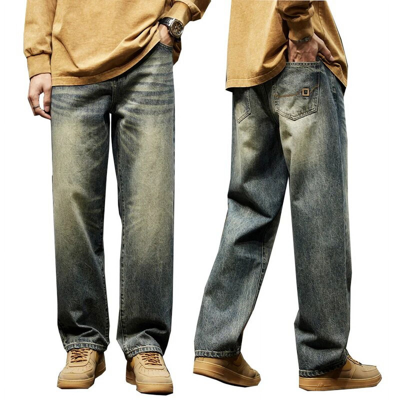 KSTUN Baggy Jeans Men Wide Leg Pants Casual Oversize Jeans For Men ...