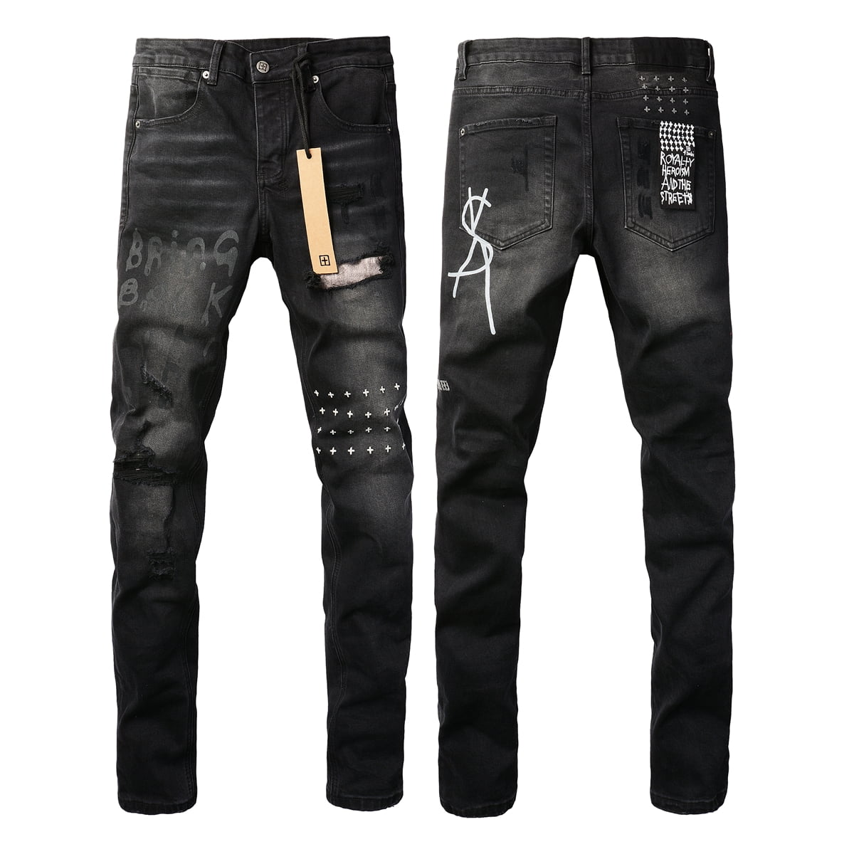 KSUBI brand Men's Jeans Casual Comfort Holes Fashionable Straight ...