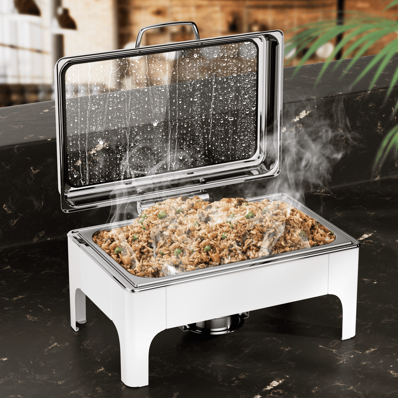 KScocina 9.5 Quart Square Chafing Dish for Buffet, Stainless Steel ...