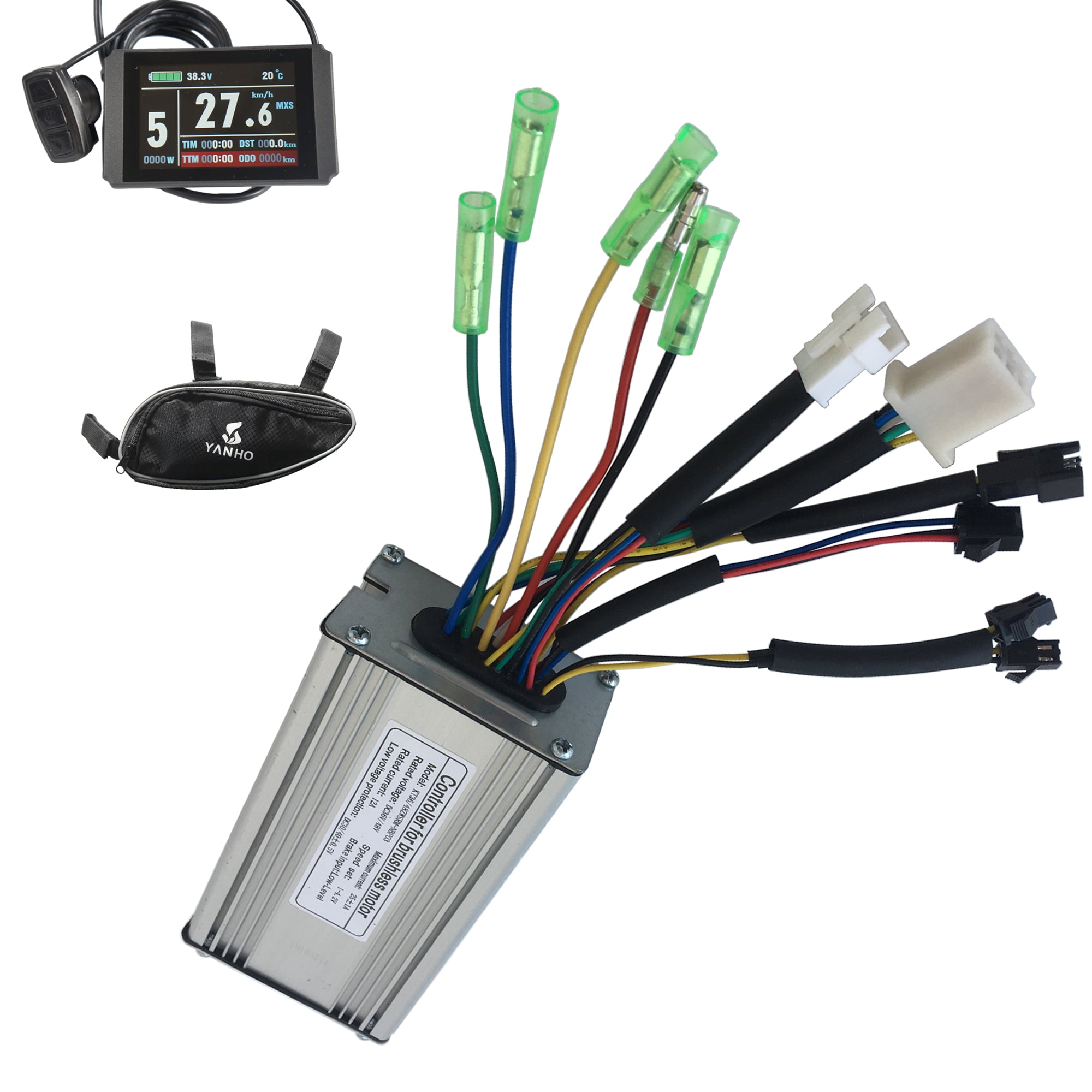 NBPower Electric Bicycle KT 25A Brushless DC Controller+LCD8H Display+Bag for 36/48V 5000W Ebike ...