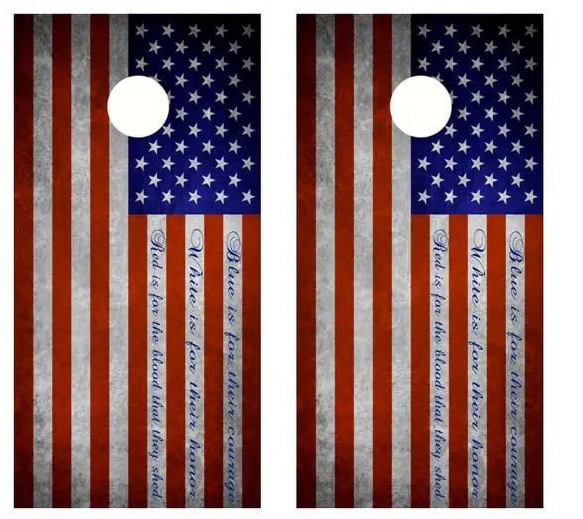KT Cornhole Wraps Blue Is for Their Courage.. Flag Game Cornhole Wood ...