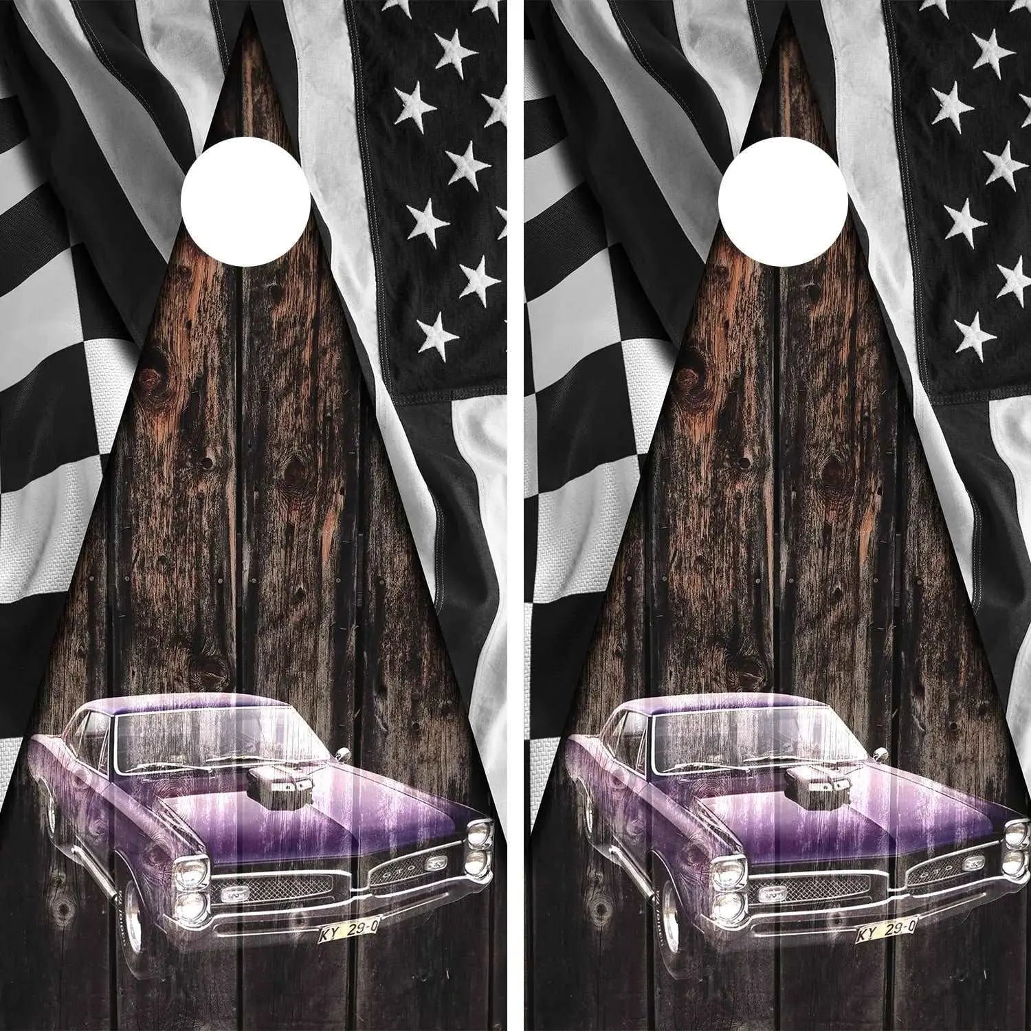 KT Cornhole Wraps Classic Car Laminated Cornhole Wood Board Skin Wrap ...
