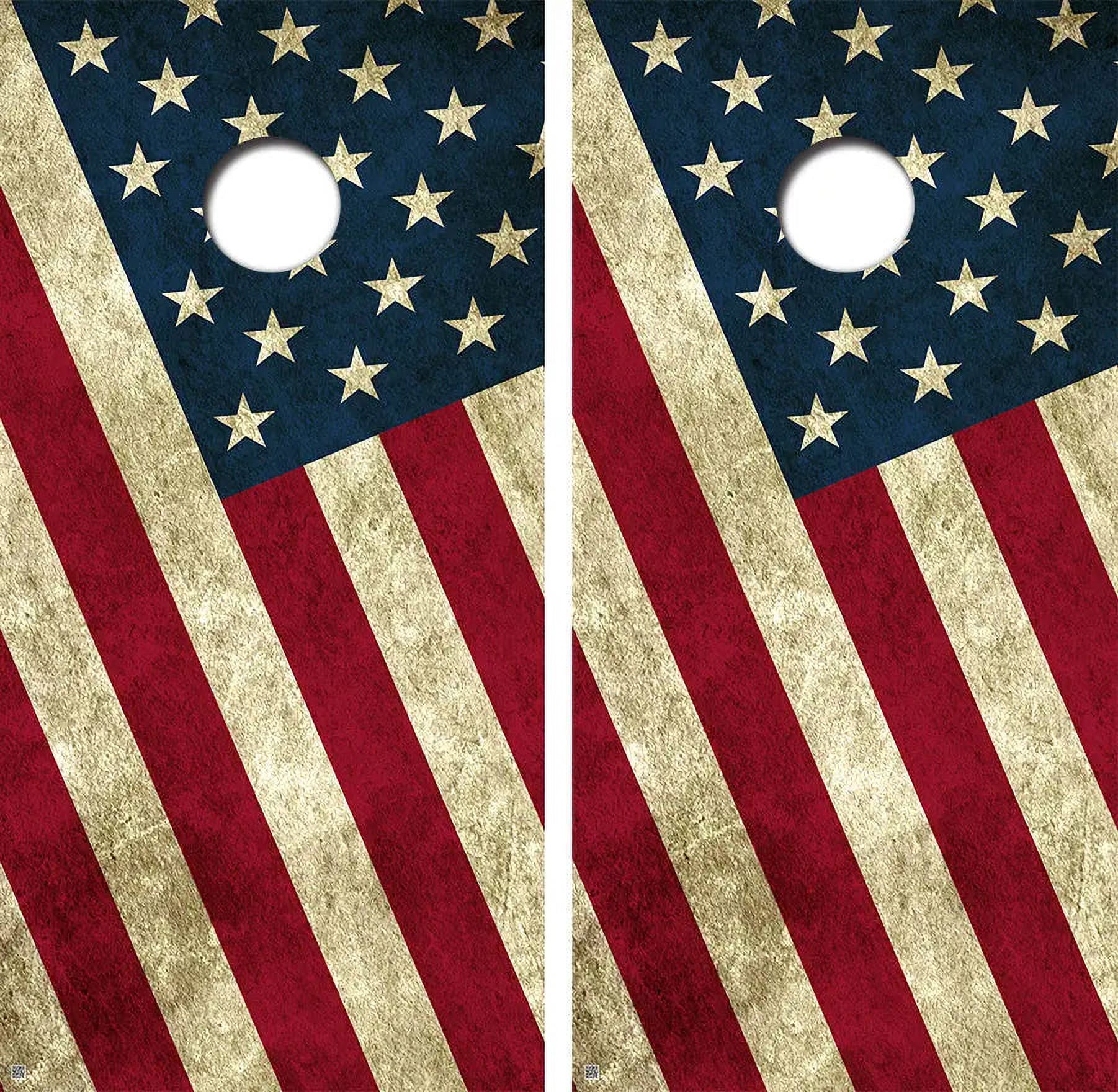 KT Cornhole Wraps Grunge Flag Cornhole Game Board Skin Wraps Free ...