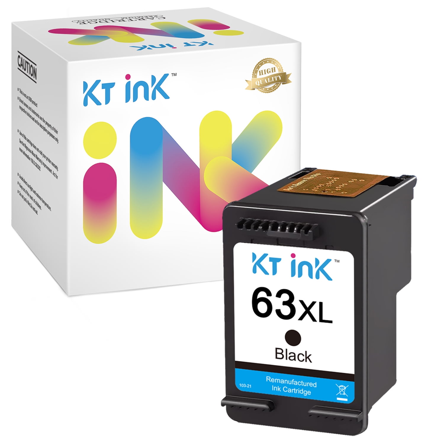 KT INK 63 XL Black Cartridges for HP 63 63XL, Compatible with OfficeJet ...
