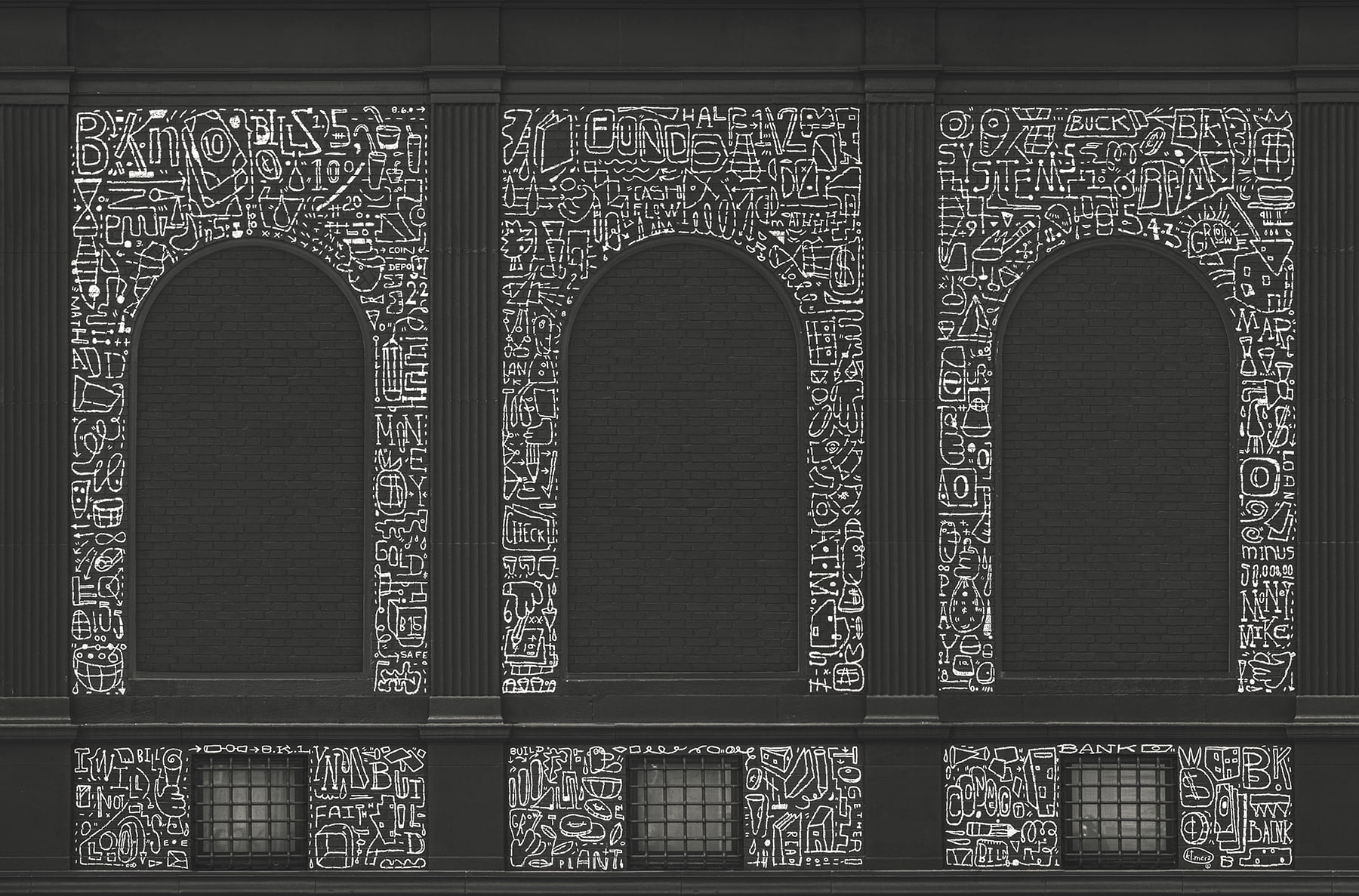 KT Merz BKLYN Bank Windows Black Wall Mural - Walmart.com