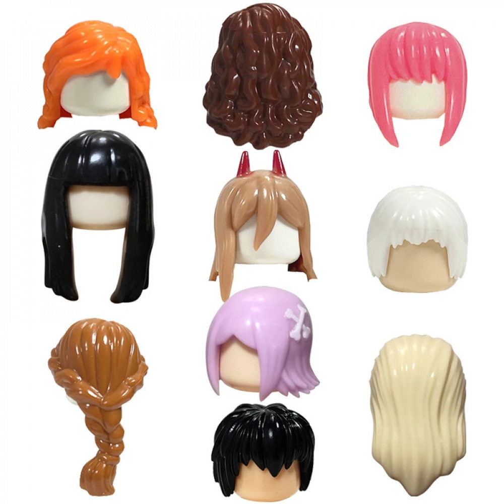 KT Min Building Blocks Girl's Curly Hair Accessories Moc Bricks Sets ...