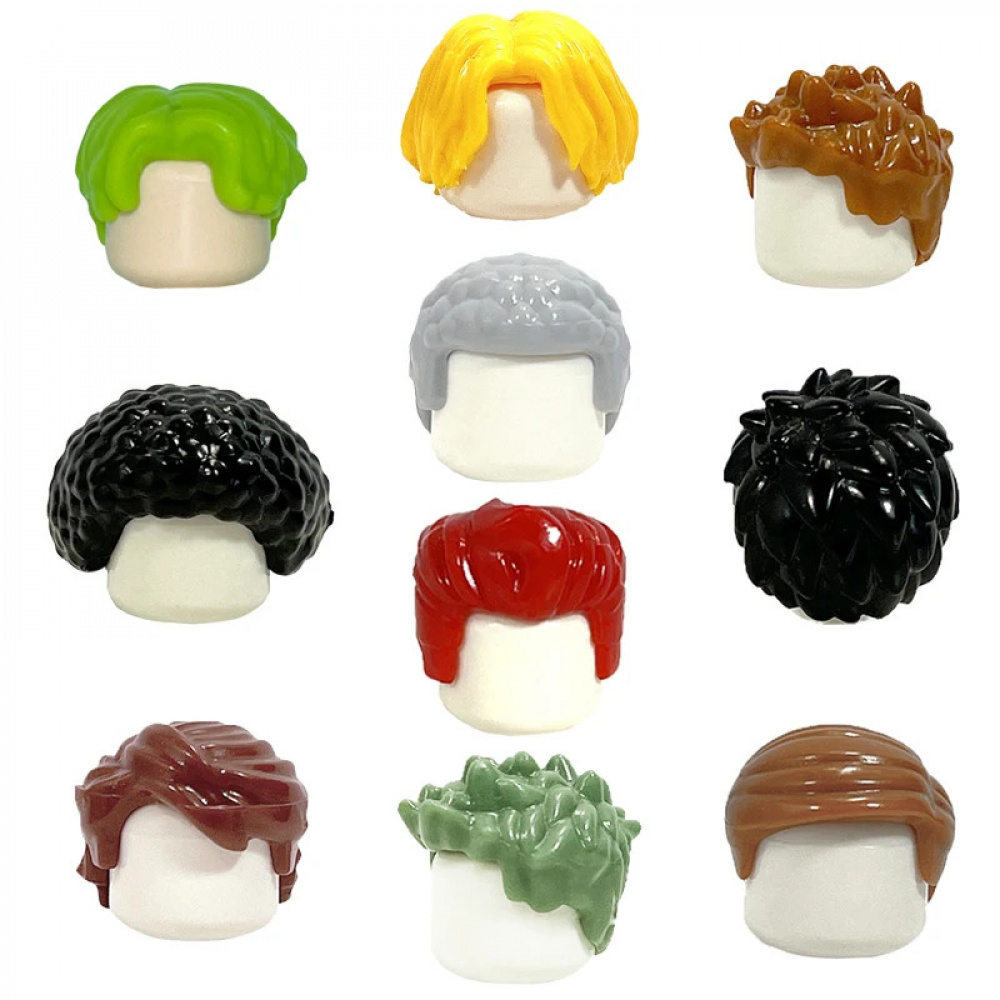 KT Min Building Blocks Girl's Curly Hair Accessories Moc Bricks Sets ...