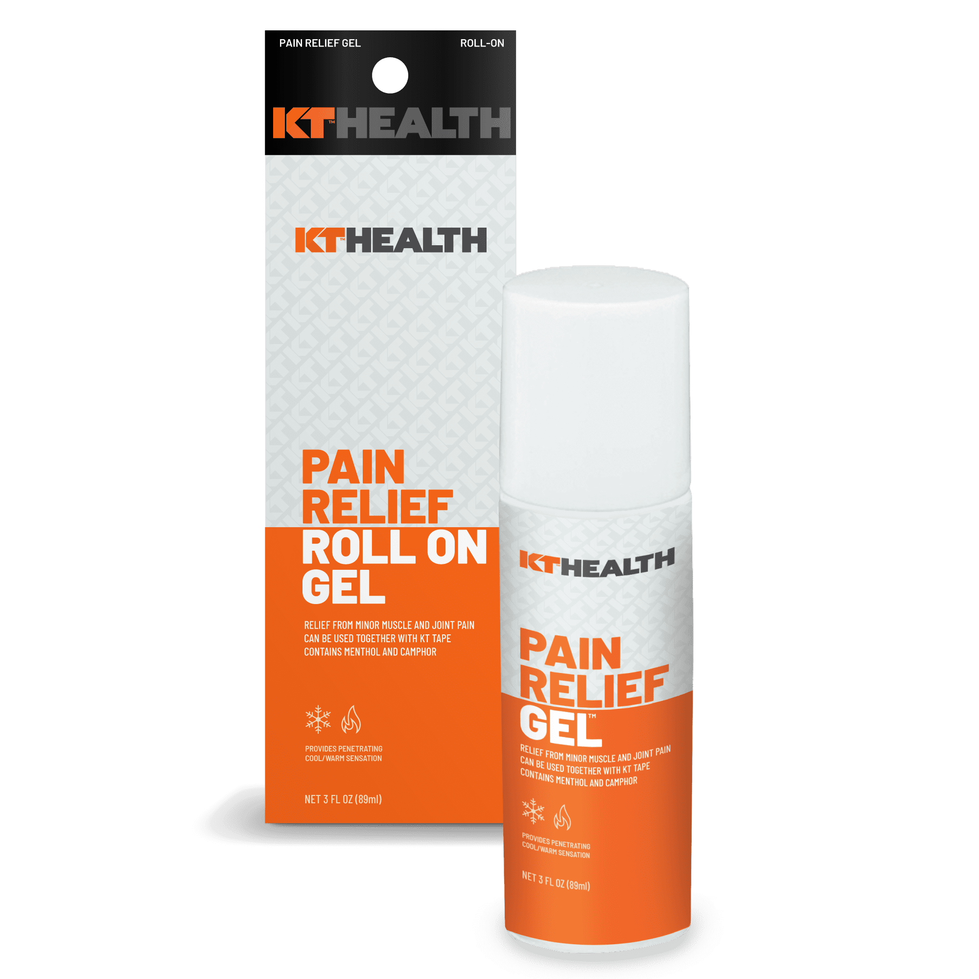 KT Tape KT Health Pain Relief Roll On Gel, Cool and Warm, Clear, 3oz ...