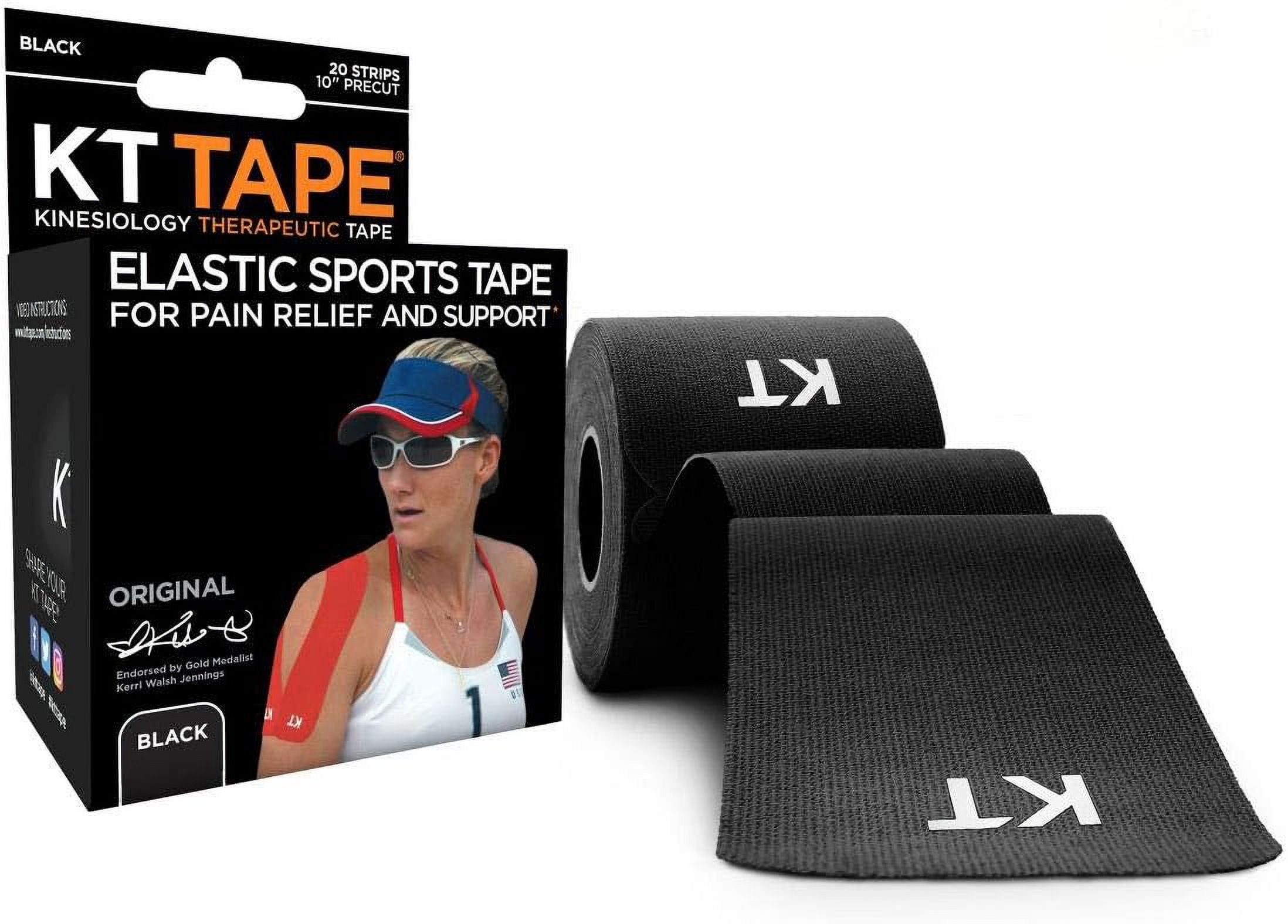 KT tape, 2"x16\'. black, classic - Walmart.com