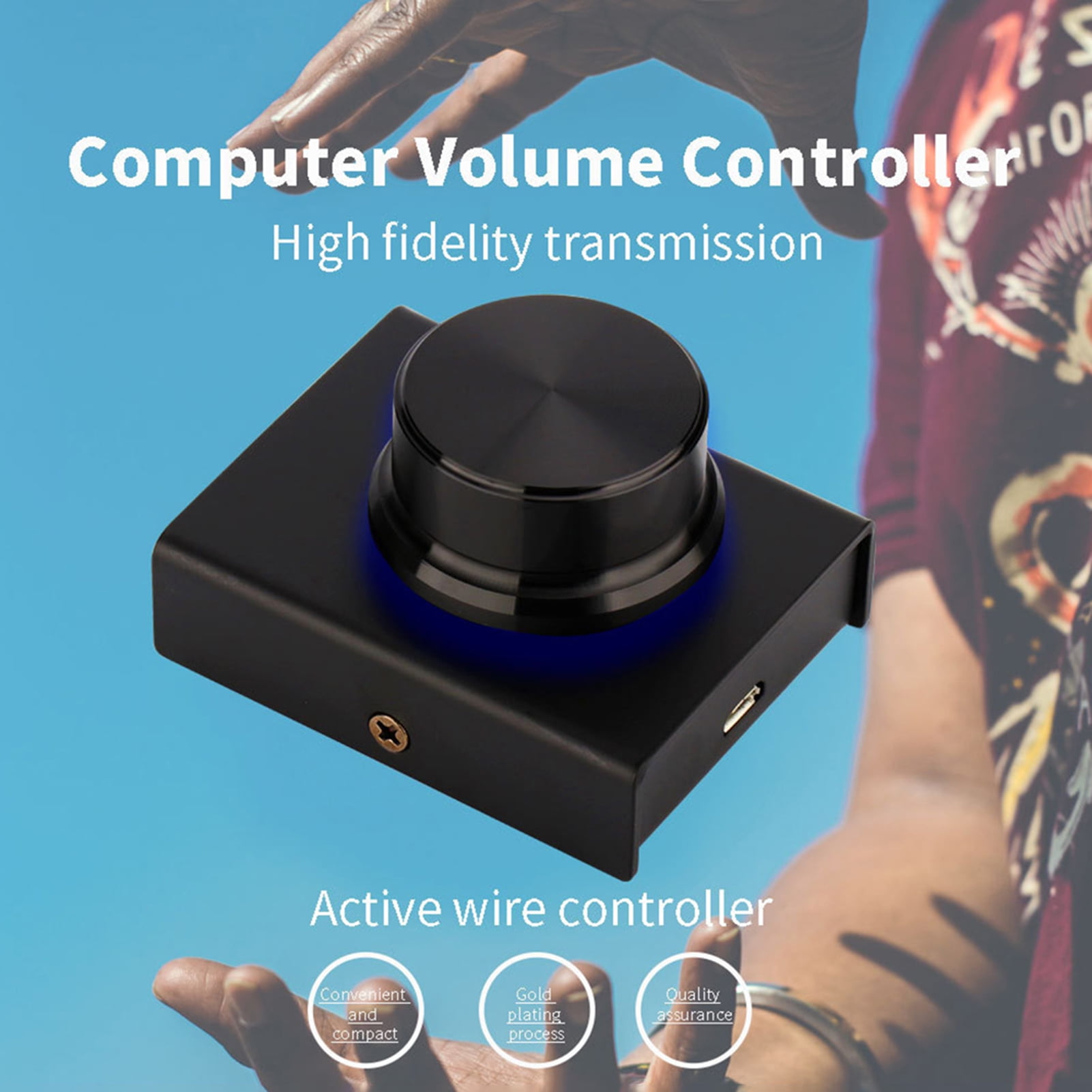 KT1 Volume Controller Adjustable One Key Mute USB Powered External ...