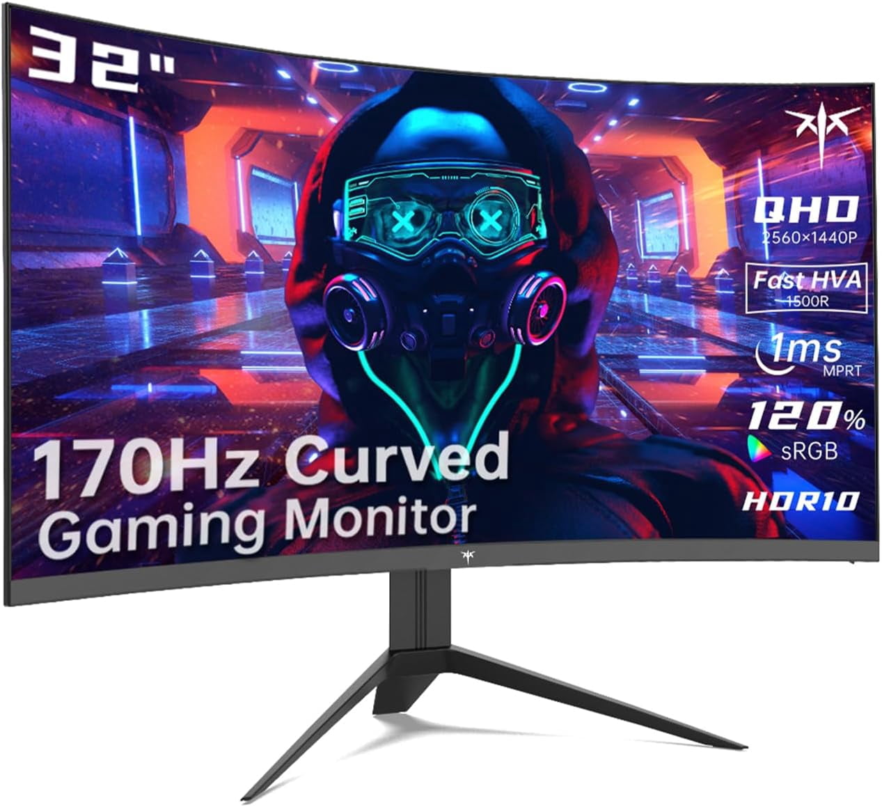 KTC 32 inch Curved Gaming Monitor, 2K 170Hz Monitor, 1440P 144Hz ...
