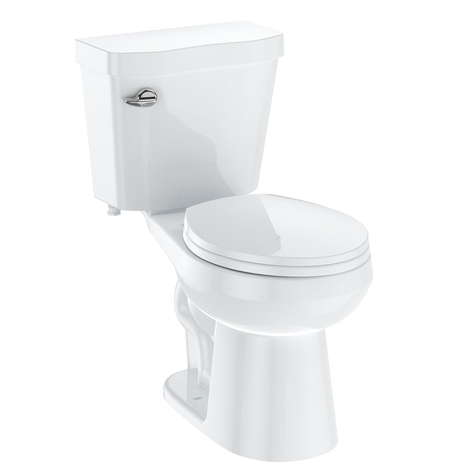 KTENME 2024 New Elongated Toilet, Two-Piece Round Toilets, Universal ...