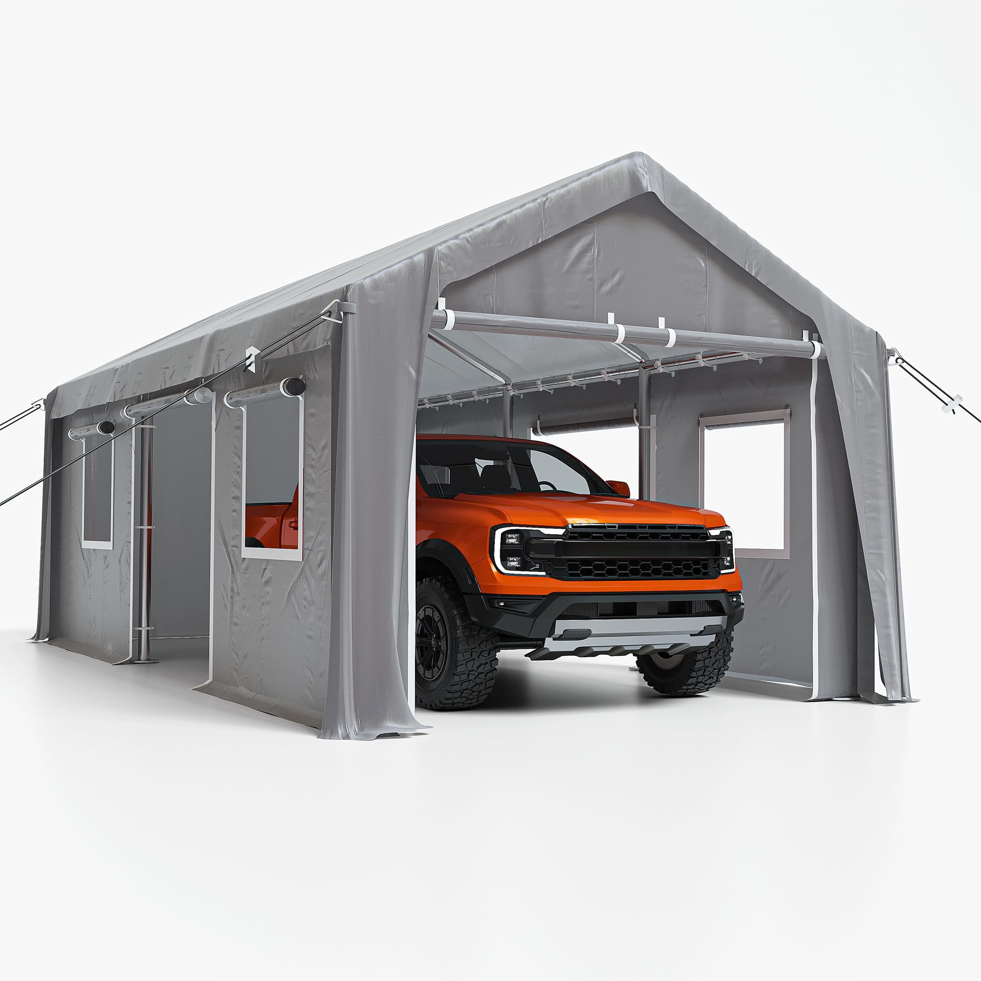 KTENME 240" x 156" x 132" Car Canopy with Removable Sidewalls & Doors ...